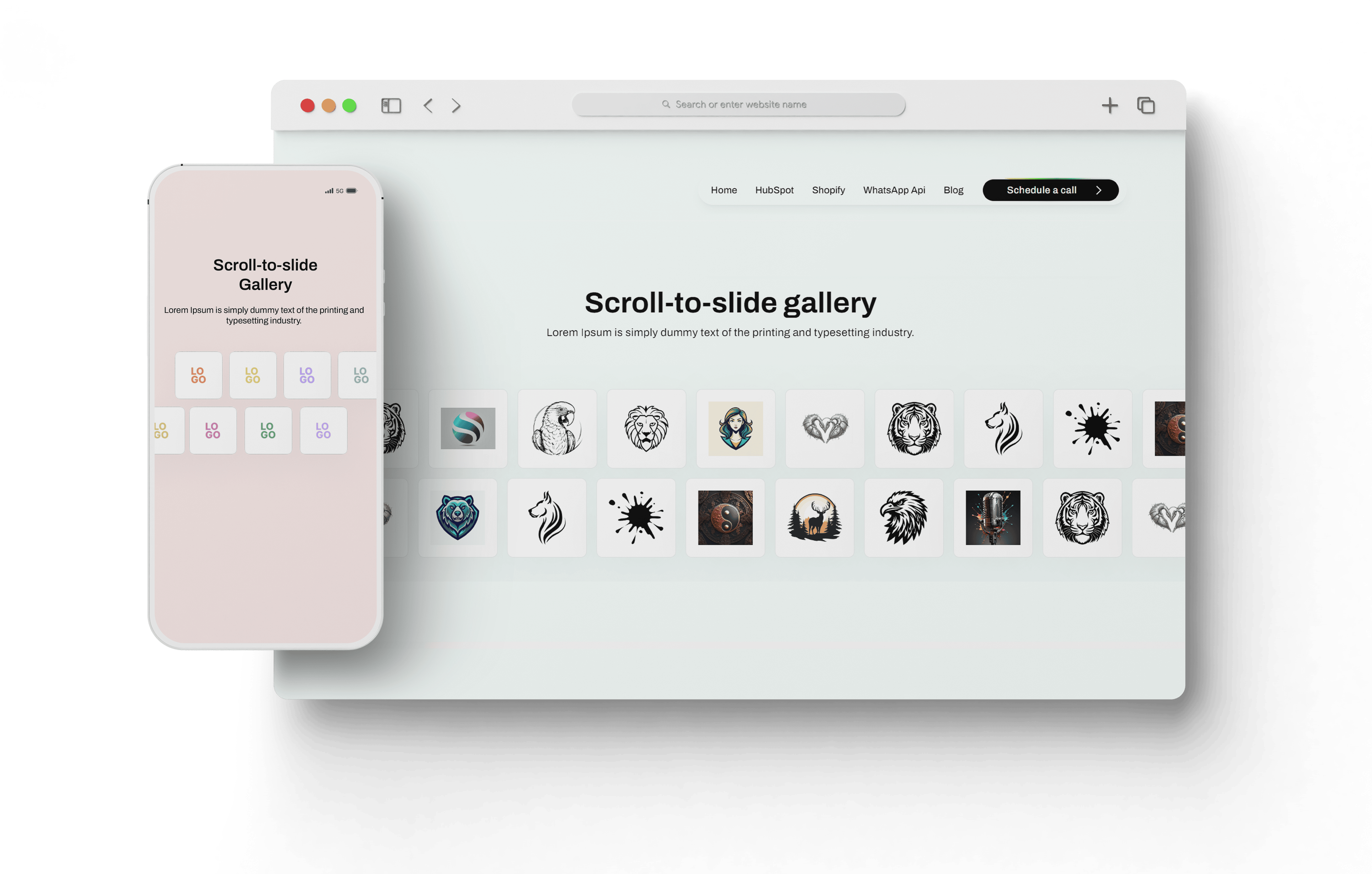 Scroll-To-Slide Gallery Module for HubSpot Documentation