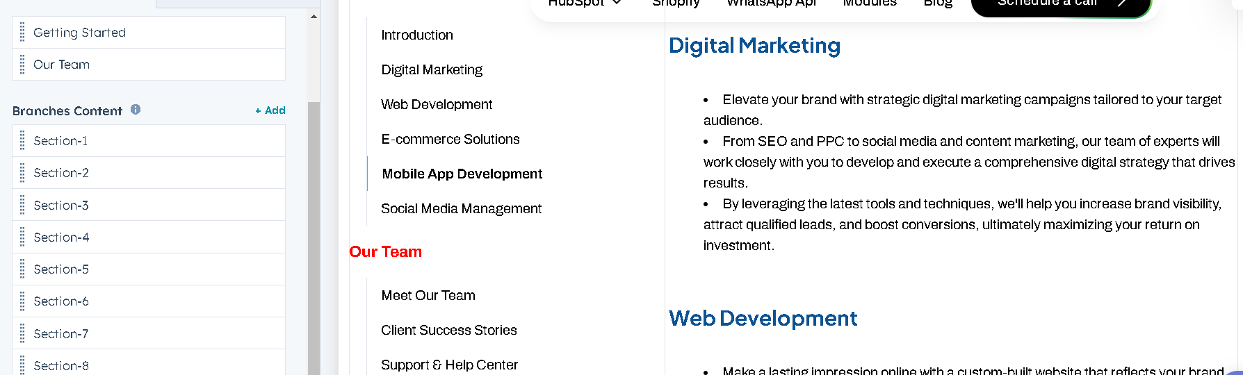 Vertically Fixed Navigation Bar Module for HubSpot | Documentation