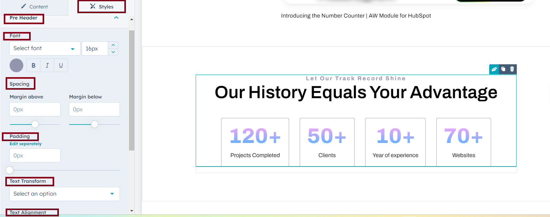 AW Counter Module for HubSpot | Documentation