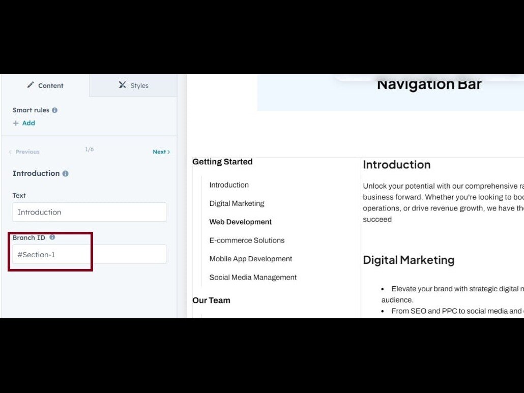 Vertically Fixed Navigation Bar Module By Amwhiz Media Private Limited