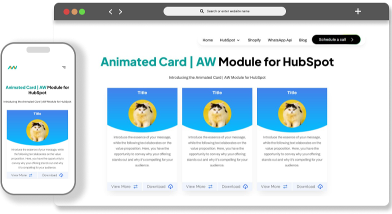 Animated Card Aw Module By Amwhiz Media Private Limited